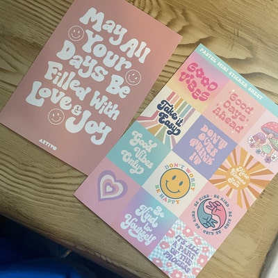 Happy Face Flower Sticker Cute Retro Hippie Sticker Smile - Etsy