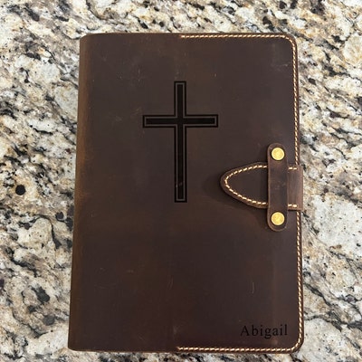Personalized Leather Cover for Bible KJV , Custom Leather Holy Bible ...
