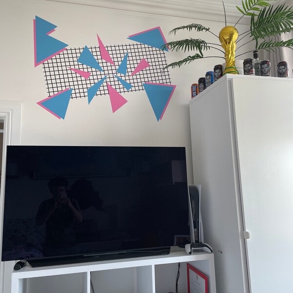 80s Style Wall Decal Set: Memphis Group Geometric Abstract Design - Etsy