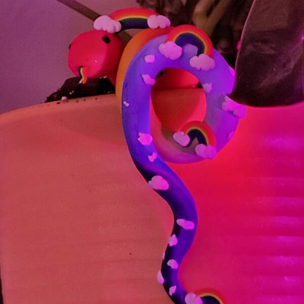 Flower Pot Snake Buddy, Blueberry Hand-crafted Clay Sculpture, Cute ...