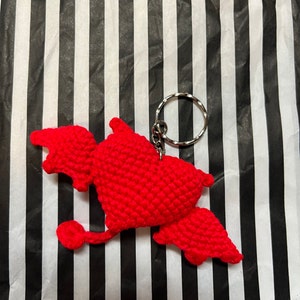 Keychains Devil&angel With Wings Crochet Heart Keychain Pattern ...