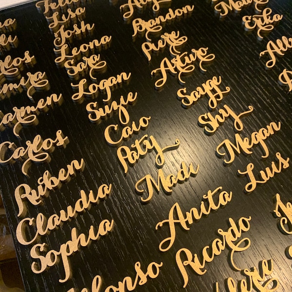 Personalized Wedding Place Table Cards Laser Cut Names Guest Names ...