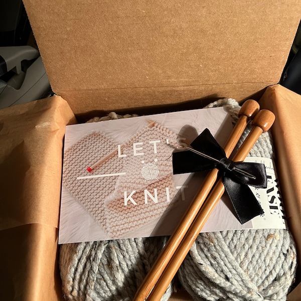 Beginner Knitting Kit // Knitting Kit // Scarf Knitting Kit // DIY ...