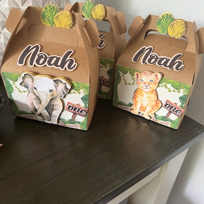 Safari Animals Favor Boxes. Treat Boxes. Personalized. - Etsy