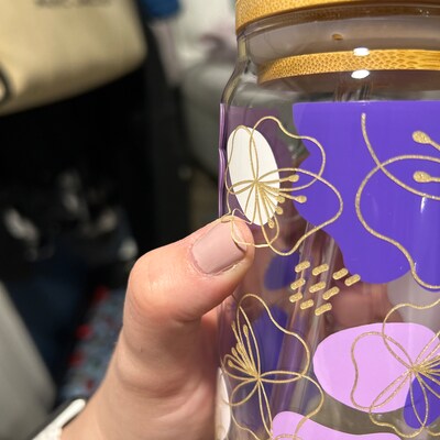 Boho Blueberry Beer Can Glass, Beer Can Glass, Beer Glass, Libbey Glass ...