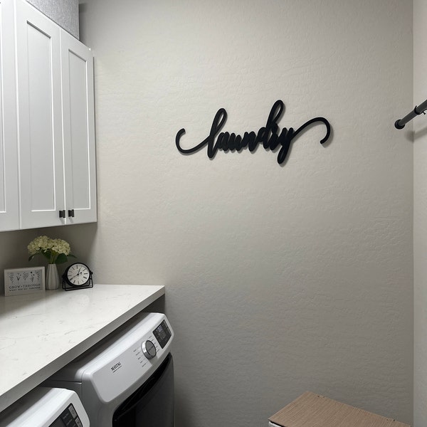 Laundry Sign, Laundry Room Sign, Wood Words, Laundry Wooden Sign ...