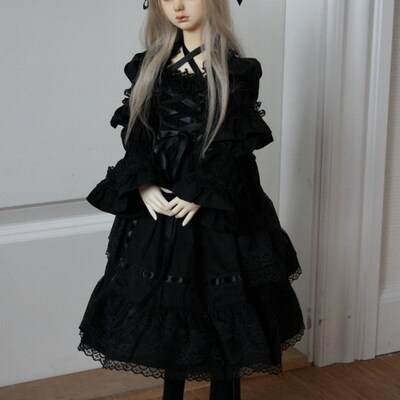 1/3 BJD SD Dress & Headdress Set black BJD Doll Clothes Outfit - Etsy