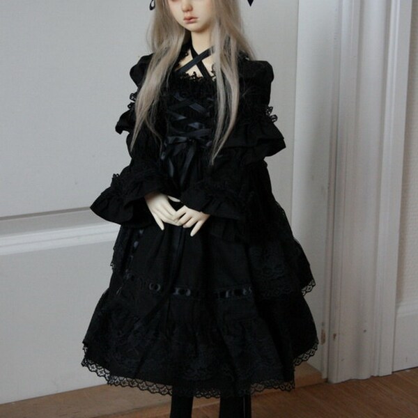 1/3 BJD SD Dress & Headdress Set black BJD Doll Clothes Outfit - Etsy