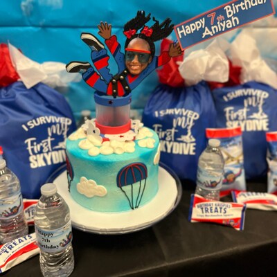 Indoor Skydiving Custom Cake Topper, Skydiver Birthday Cake Topper ...