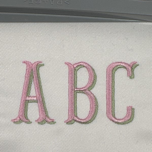 Shadow Fishtail Monogram Satin Stitch Font for Machine Embroidery ...