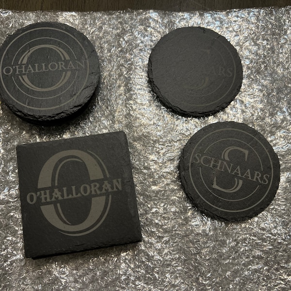 Personalized Stone Coasters, Wedding Gifts, Custom Slate Coasters ...