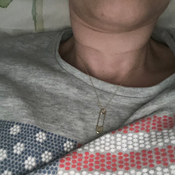 Virgin Mary & Little Jesus Safety Pin, 9K Yellow White Solid Gold,new ...