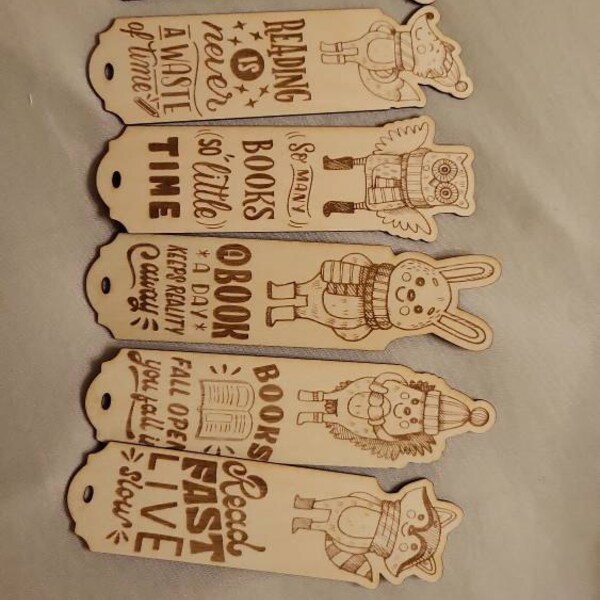 Woodland Animals Bookmarks SVG Glowforge Laser Cut Files Custom Kids ...