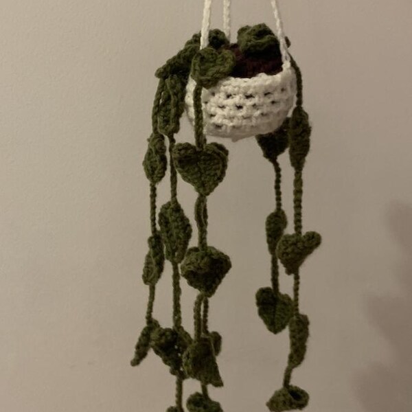 Pothos Plant Crochet Pattern, Car Hanging Plant Pattern, Car Hanging ...