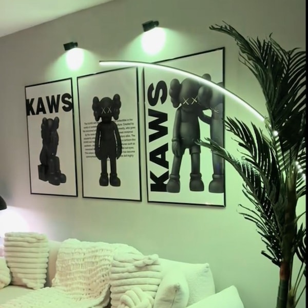 Kaws Poster Set of 3, Black Kaws Prints, Hypebeast Kaws Prints, Digital Download, Kaws Poster ...