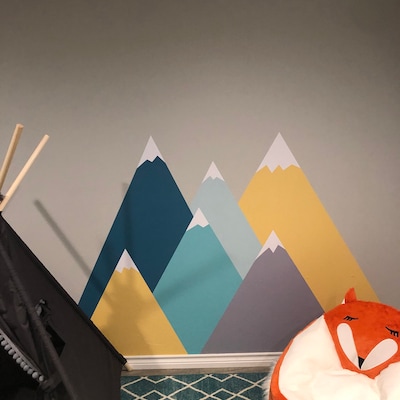 Removable Mountain Wall Decal / Peel and Stick Wall Mural - Etsy