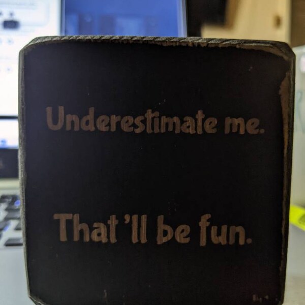 Small Desk Sign With Inspirational Quote (3"x3"), Office, Cubicle, or ...