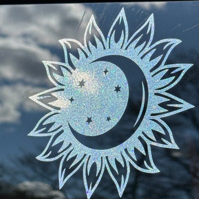 Sun, Moon, Stars Sunflower Decal, Car Window Decal, Laptop Decal - Etsy
