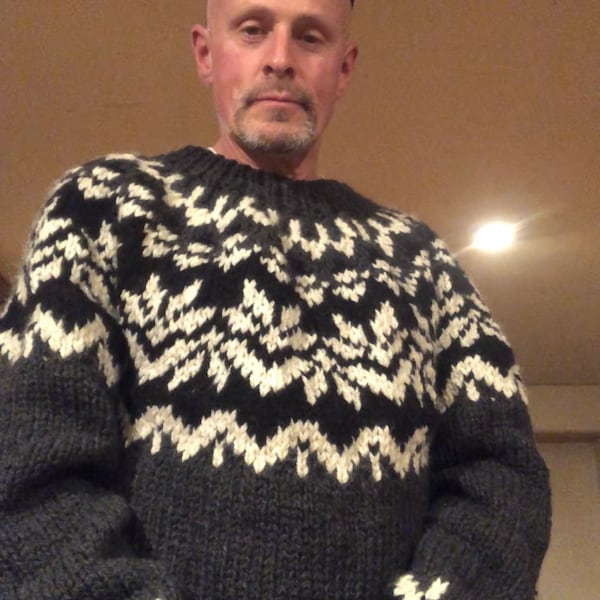 Christmas Chunky Wool Sweater in Nordic Style Made by Molimarks - Etsy
