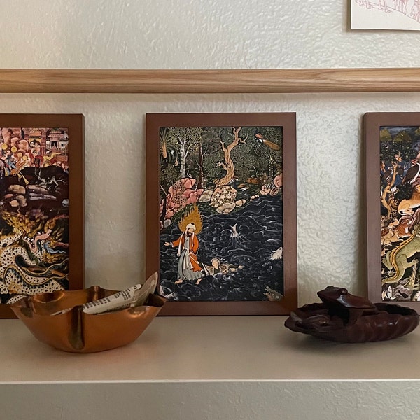 Set of 3 - Traditional Persian / Mughal Miniature Art Featuring ...