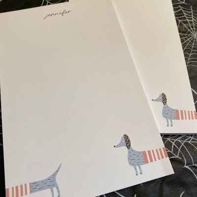 Dachshund Stationery Wiener Dog Notepad Dog Notepad Personalized ...