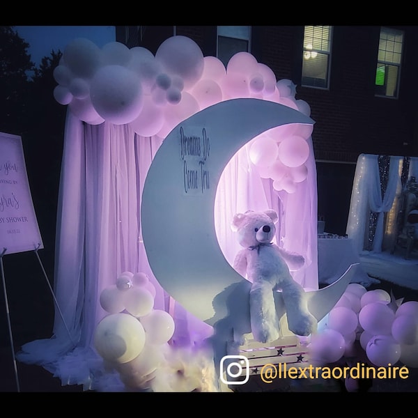 7ft Moon and Clouds Digital Template for Building Backdrops for Party ...