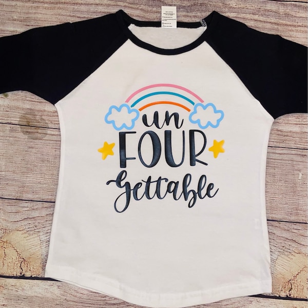 Un Four Gettable Svg for Cricut, Kids Shirt, Girl Birthday Shirt, 4th ...