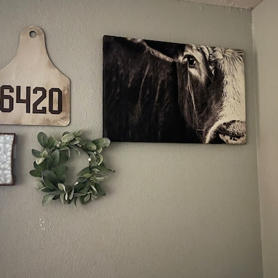 Farmhouse Decor, Cow Tag, Wall Decor, Cow Ear Tag Decor, Laser Engraved ...