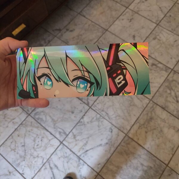 Miku Holographic Vinyl Sticker v2 Vocaloid Hatsune Miku Peeker Sticker ...