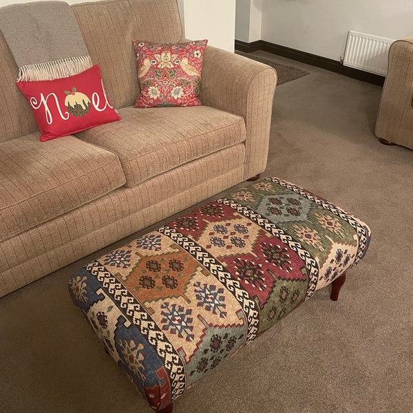 NEW Handmade Footstool in Warwick Anthropology Fabrics, 3 Colourways, 4 ...