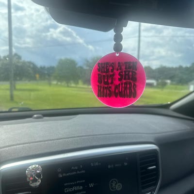 Glitter Car Charm, Acrylic Rear View Mirror Ornament, Cute Car Decor ...