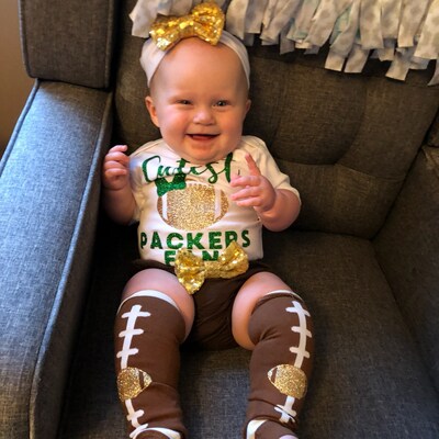 Cutest Packers Fan Football Bodysuit Outfit for Baby Girl - Etsy