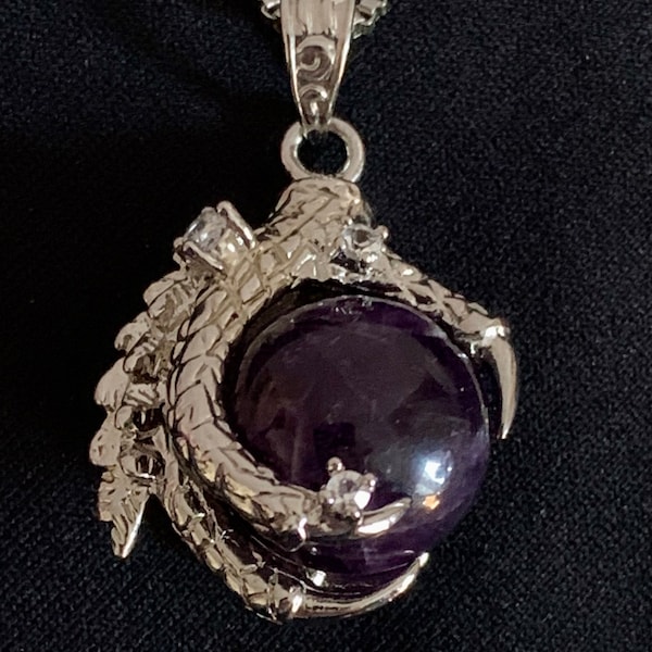 Mythical Purple Agate Dragon Necklace - Hypoallergenic Purple Gemstone ...