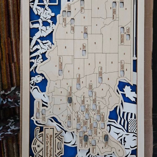 National Parks Travel Map - Shelf Decor - Gift From Family - USA Travel ...