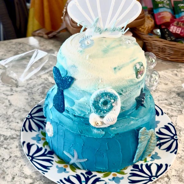 Shell Cake Topper, Mermaid Birthday, Cake Topper, Custom Name Cake ...