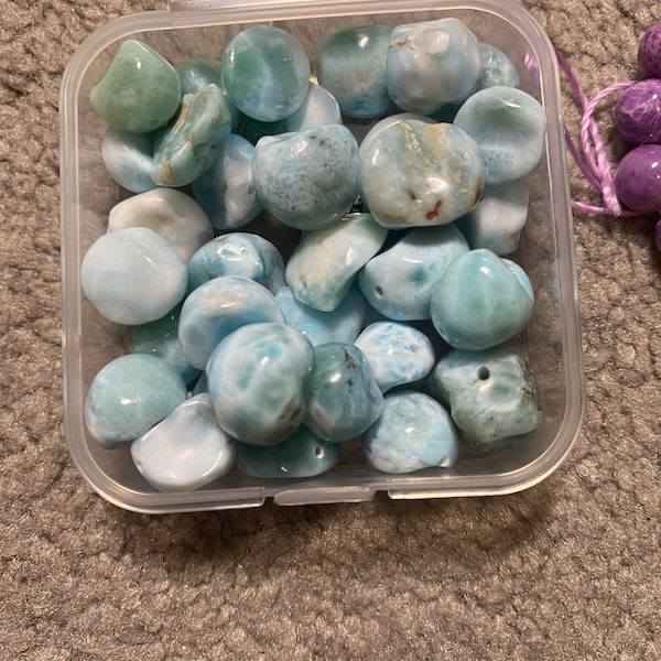 Genuine Natural Blue Larimar Freeform Pebble Nugget Beads Gemstone 15.5 ...