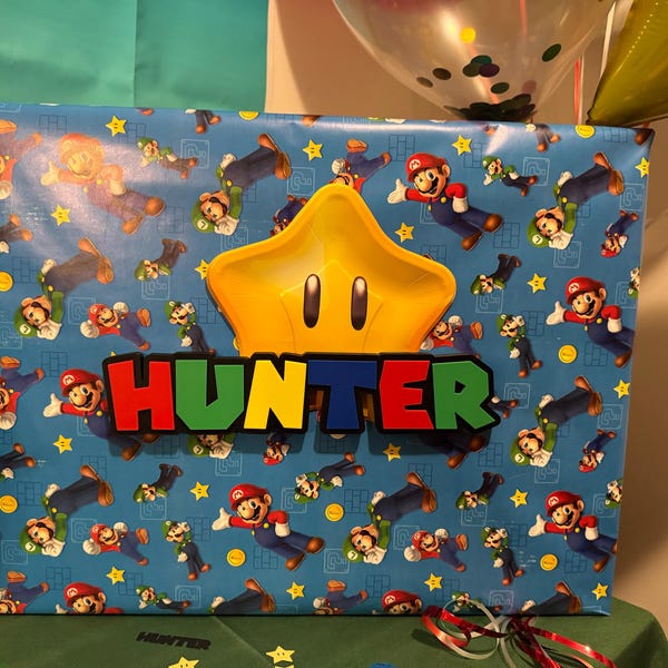 Personalized Mario Style Name Sign, Name Tag Sign, Kids Room Decor ...