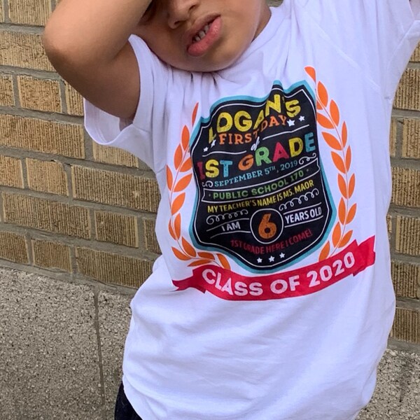 First Day of Kindergarten Shirt First Day of School Chalkboard Shirt ...