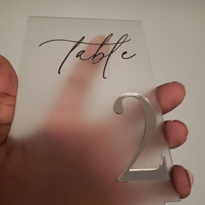 Frosted Acrylic Table Numbers Frosted Acrylic Sign Wedding Table Decor ...