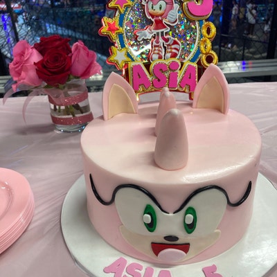 Amy Rose Cake Topper/ Sonic the Hedgehog Cake Topper/ Amy Rose Party ...