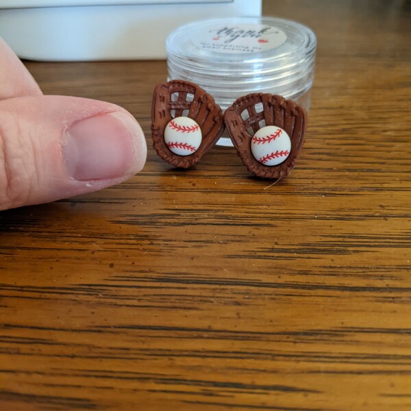Baseball Earrings, Baseball Mom Studs, Baseball Studs, Gloves Earrings ...