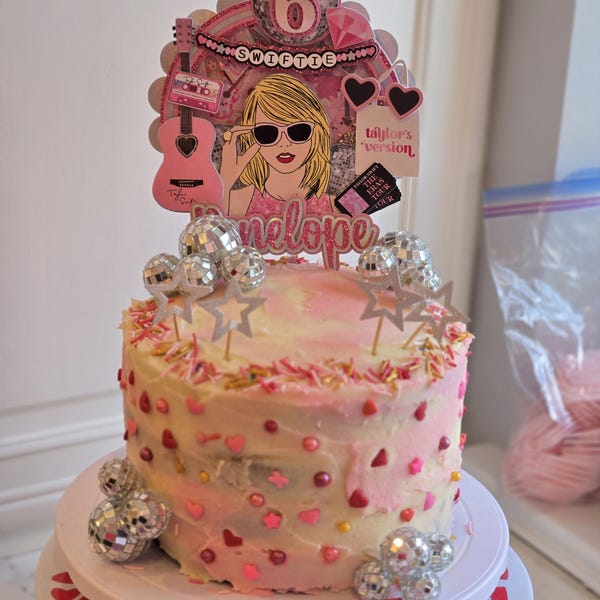 Girl Birthday Cake Topper Girl Birthday Girl Checkered Cake Topper Girl ...