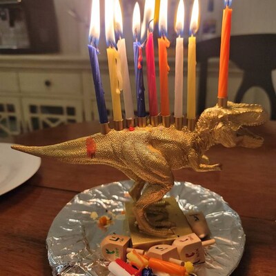 Dinosaur Menorah - Etsy