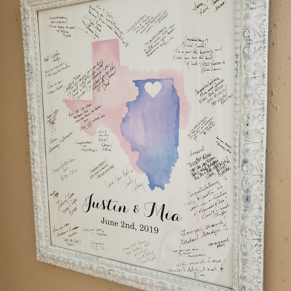 Wedding Guest Book Alternative Watercolor States Guestbook, State Sign ...