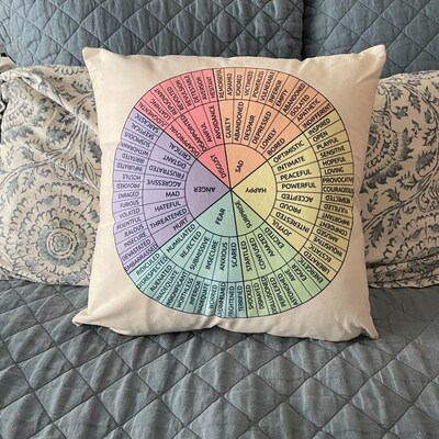 Feelings Wheel Pillow, Emotion Wheel Pillow, Therapist Pillow ...