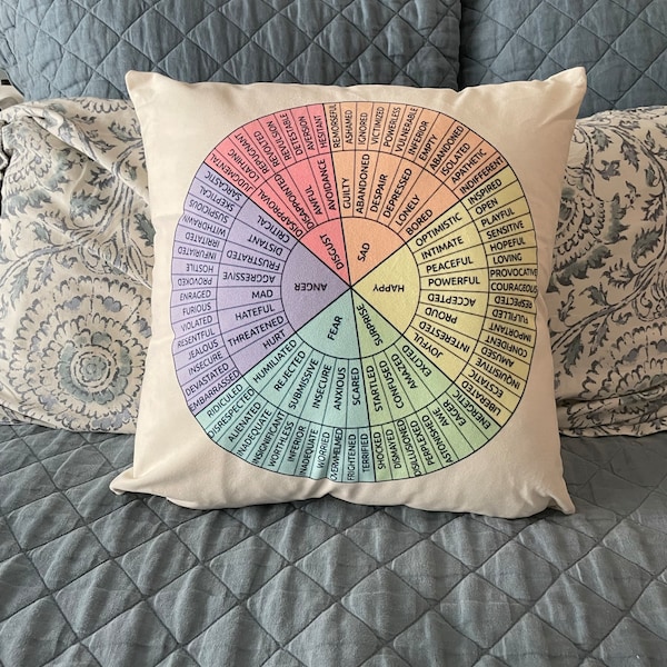 Feelings Wheel Pillow, Emotion Wheel Pillow, Therapist Pillow ...