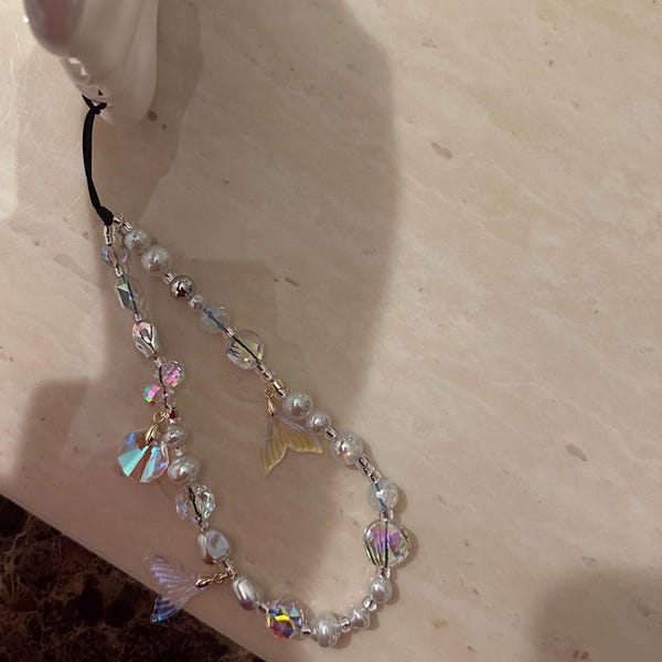 Gemstone Crystal Phone Charm Strap ,princess Heart Zirconia Phone Strap ...