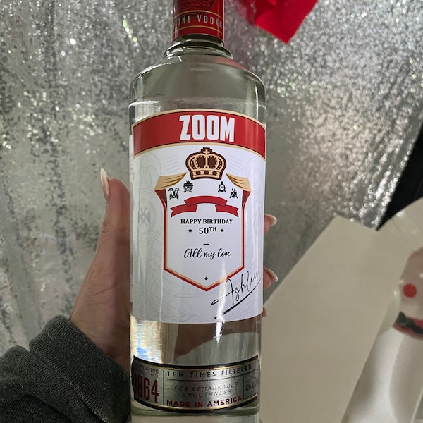 Personalized Smirnoff Vodka Label, Vodka Birthday Label, Smirnoff ...