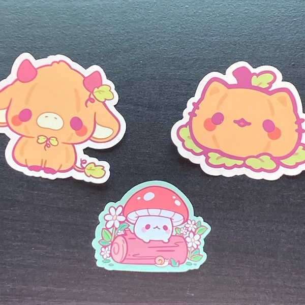 Kawaii Pumpkin Cow Matte Vinyl Sticker - Stickers Fall Autumn - Cute ...