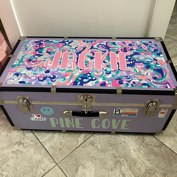 Custom Camp Trunk Vinyl Decal. Summer Camp Gear. Footlocker. Camp ...
